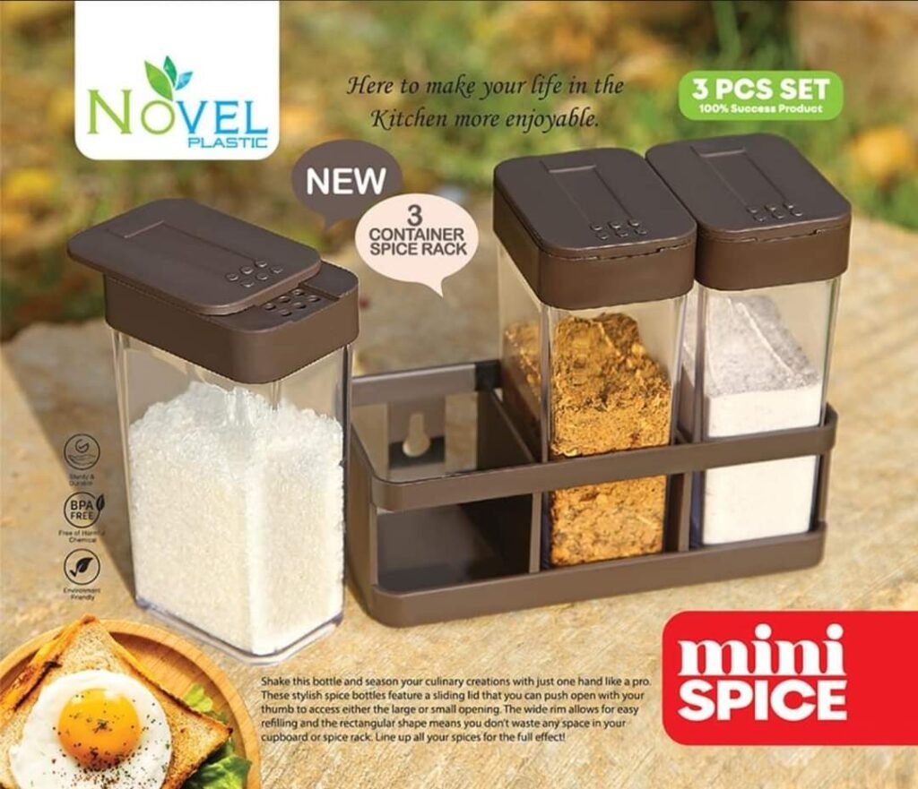 3 Pcs Set Spice Masala Plastic Storage box – Attari Gadgets